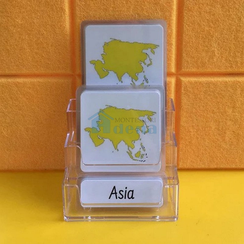 Three-Parts Cards w/ Stand - 7 Continents （8 sets） – Montessori Toys