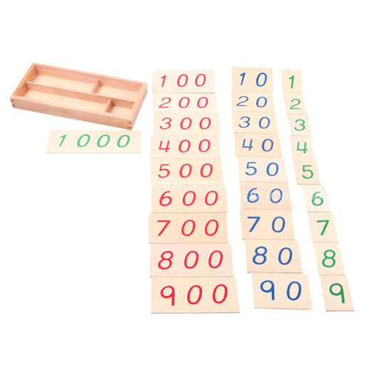 Montessori Math Materials Large Wooden Number Cards With Box (1-1000 ...