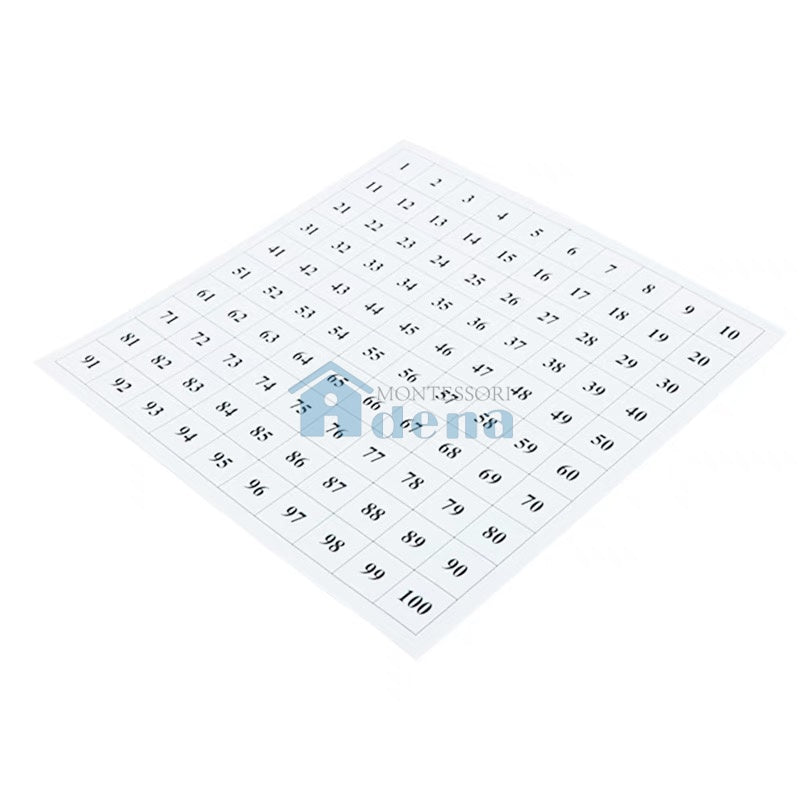 Control Chart for Hundred Board – Montessori Toys
