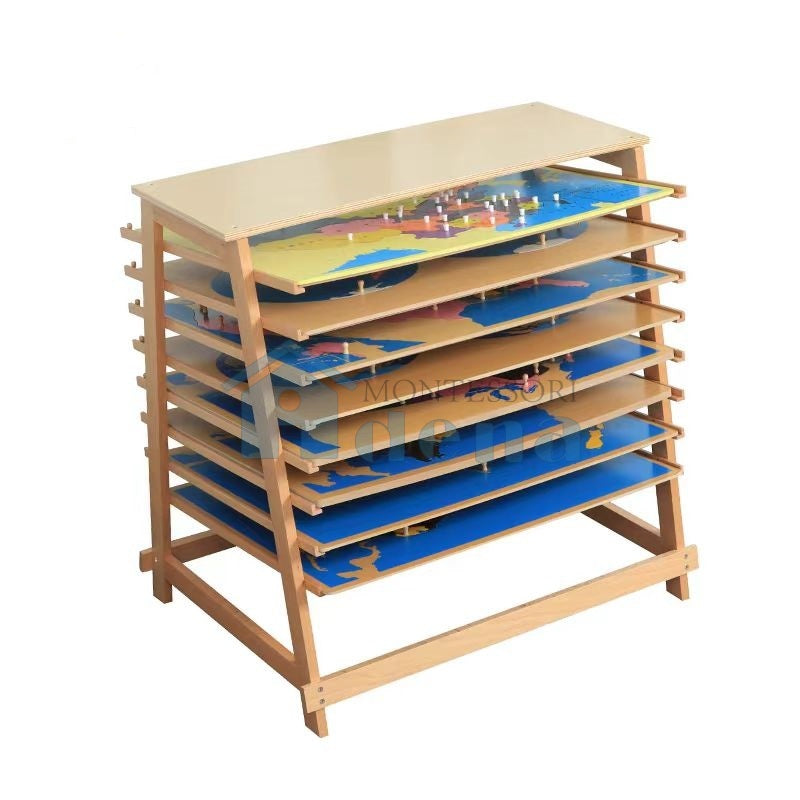 8 Puzzle Maps with Stand – Montessori Toys