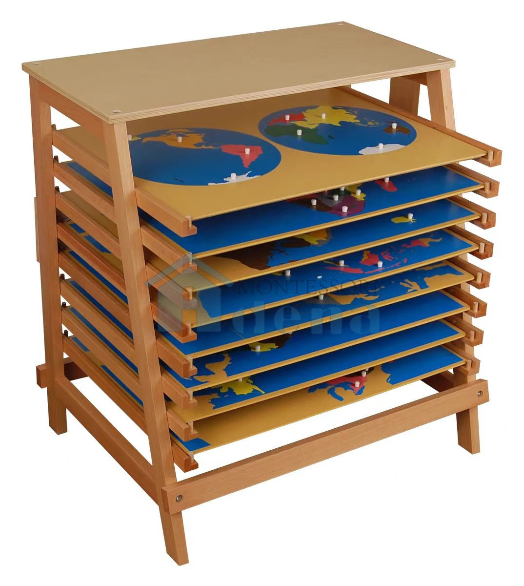 8 Frame Puzzles Maps with Stand – Montessori Toys